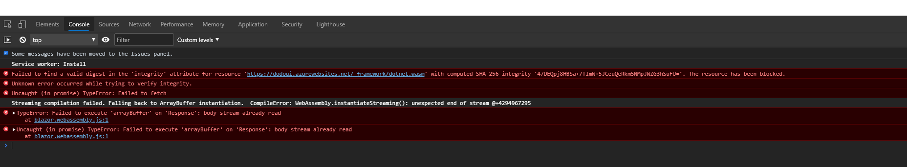 Blazor Wasm Error Failed To Find A Valid Digest In The Integrity Attribute For Resource Using 7282