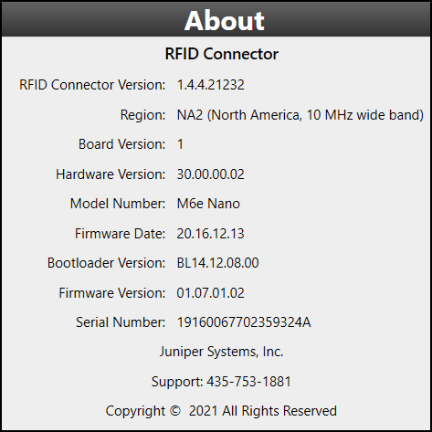 RFID Connector Utility for Mesa 2 | Support | Juniper Systems