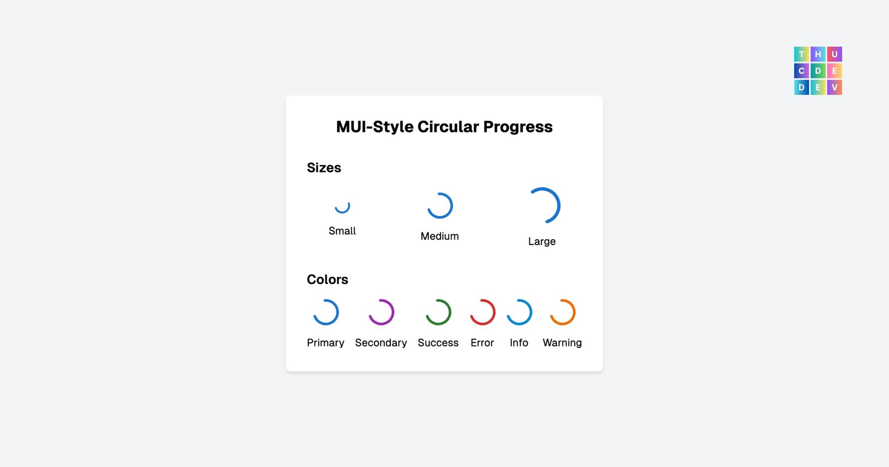 MUI-like Circular Progress with TailwindCSS | Thucde.dev