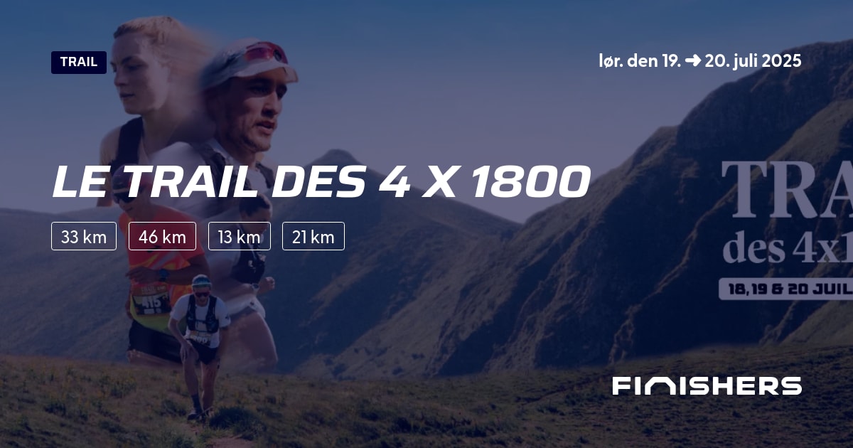 🏃 Le Trail des 4 x 1800-resultater | Finishers