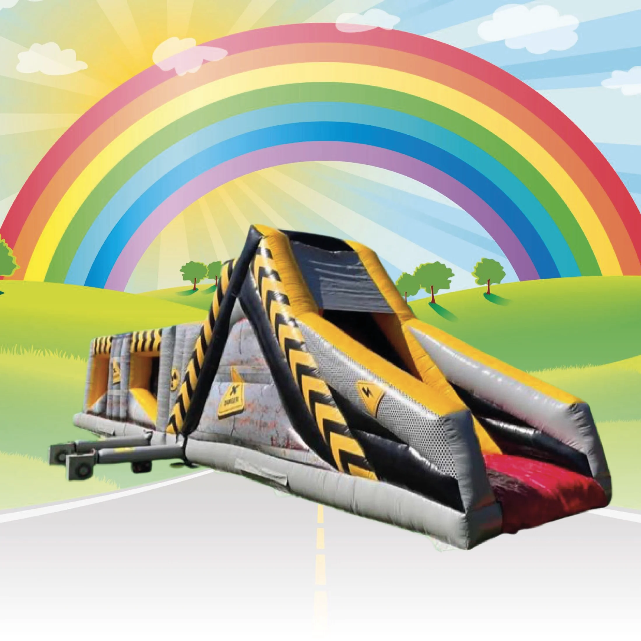 45ft X 12ft 2 Part Problem Zone Obstacle Course - Bouncy Castle Hire Dungannon