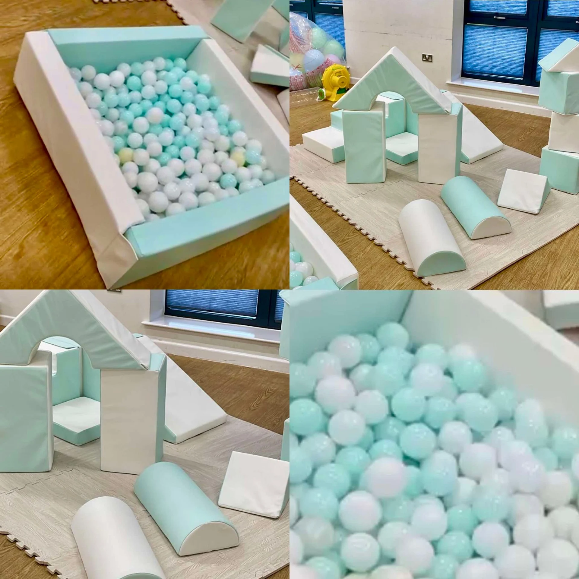 White And Mint Soft Play - Little Monsters Soft Play