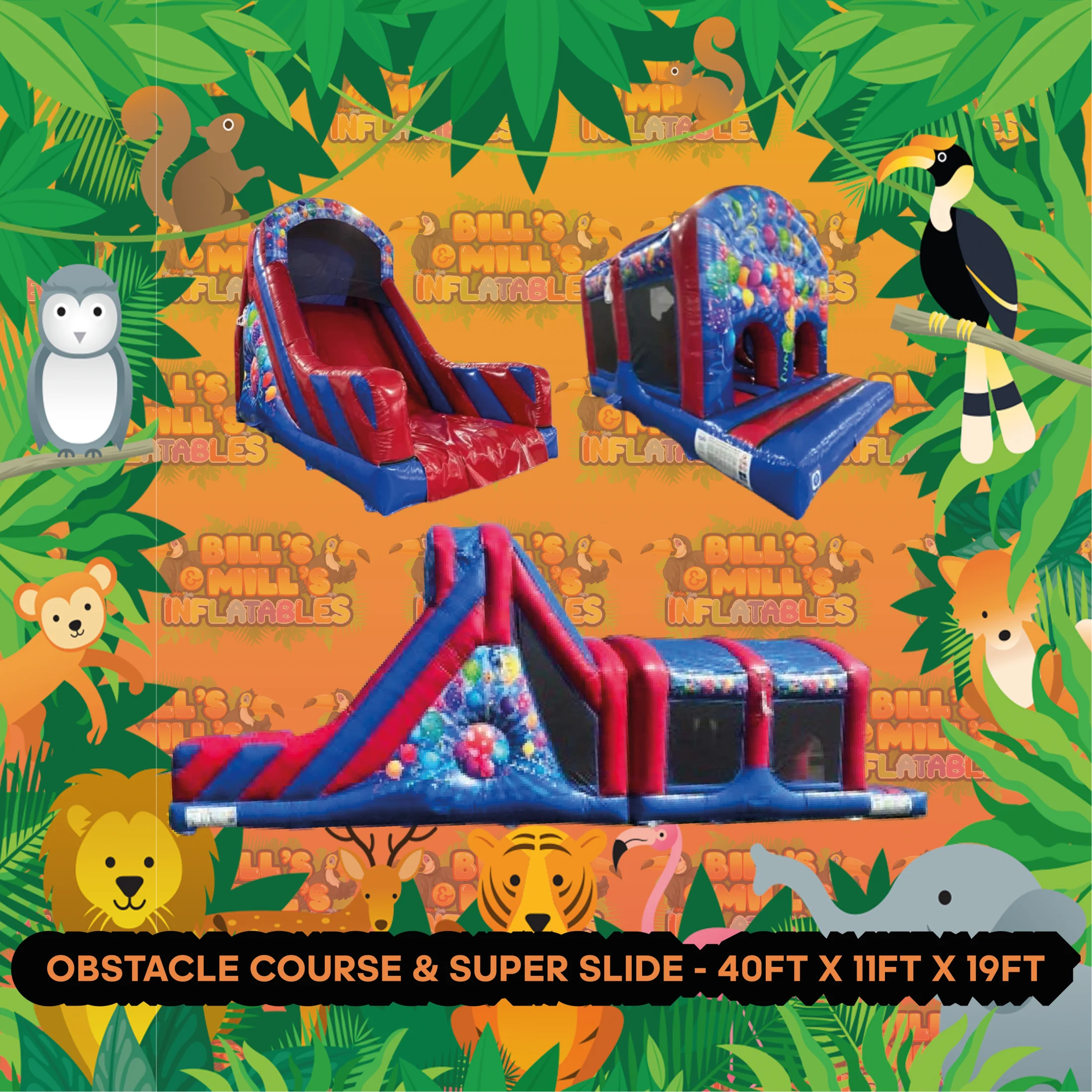 Obstacle Course And Super Slide - Bills and Mills Inflatables