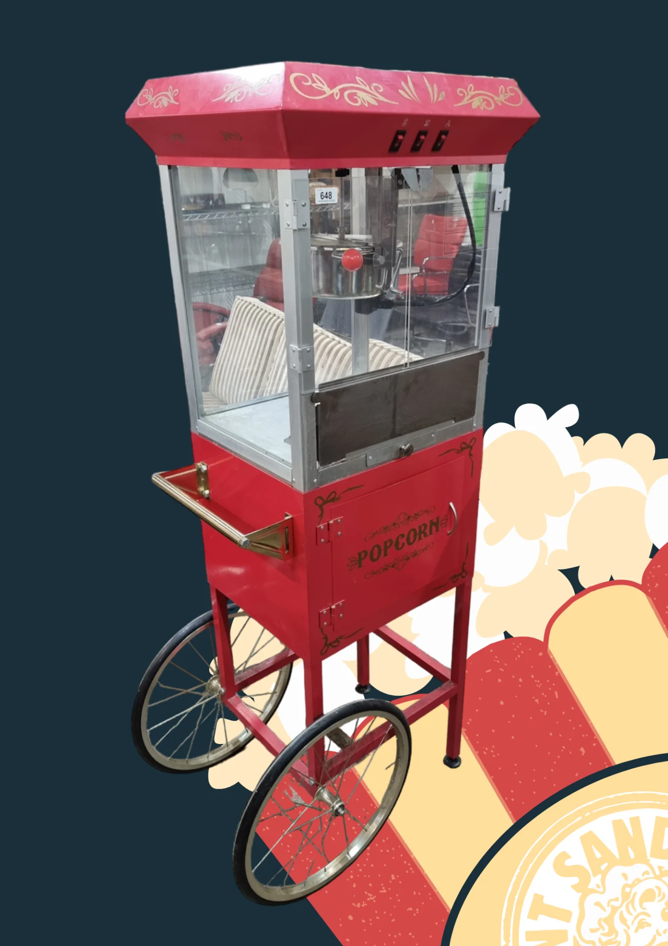 Popcorn Machine With Trolly - Handmade Candies in Belfast