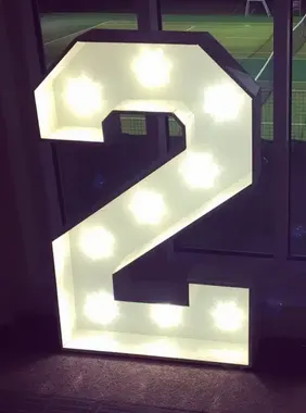 4ft Led Numbers - Number 2 - Electric Party Hire
