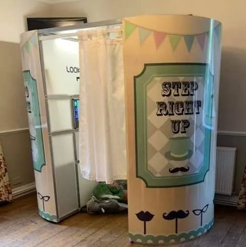 Step Right Up Oval Photo Booth Photobooths and Mobile Discos Cardiff