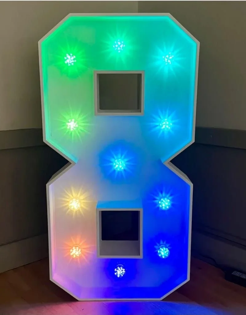Light Up Number 8 Hire Jaimies Castles, Bouncy Castle & soft play Hire ...