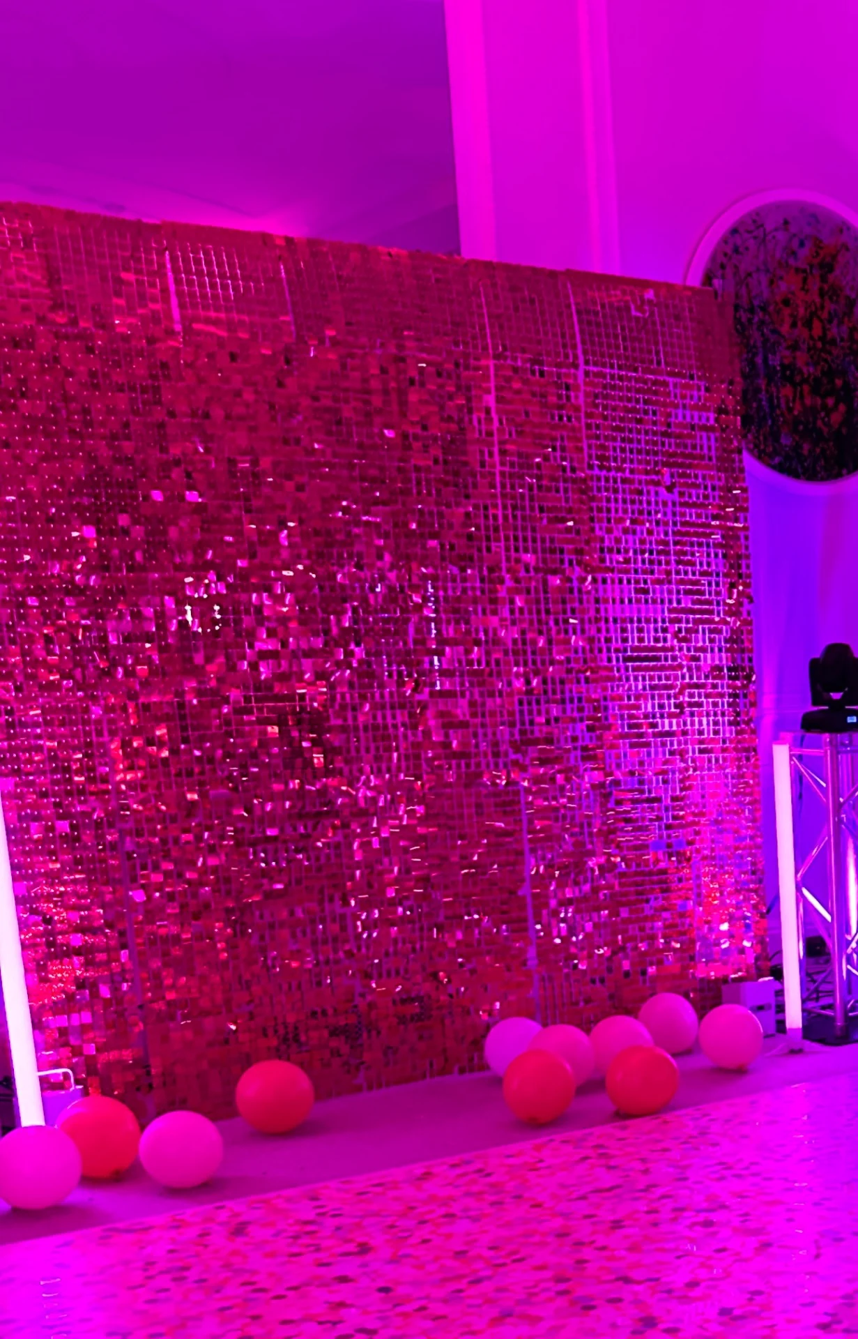 Pink Sequin Backdrop Hire - Active Softplay