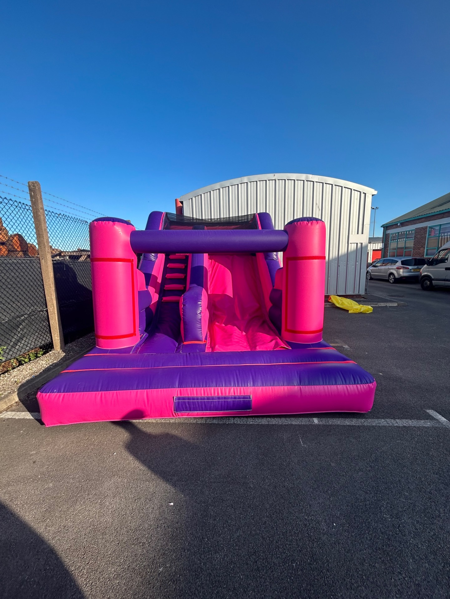 Pink And Purple 5ft 6 Platform Slide - Tiny Tots Inflatables