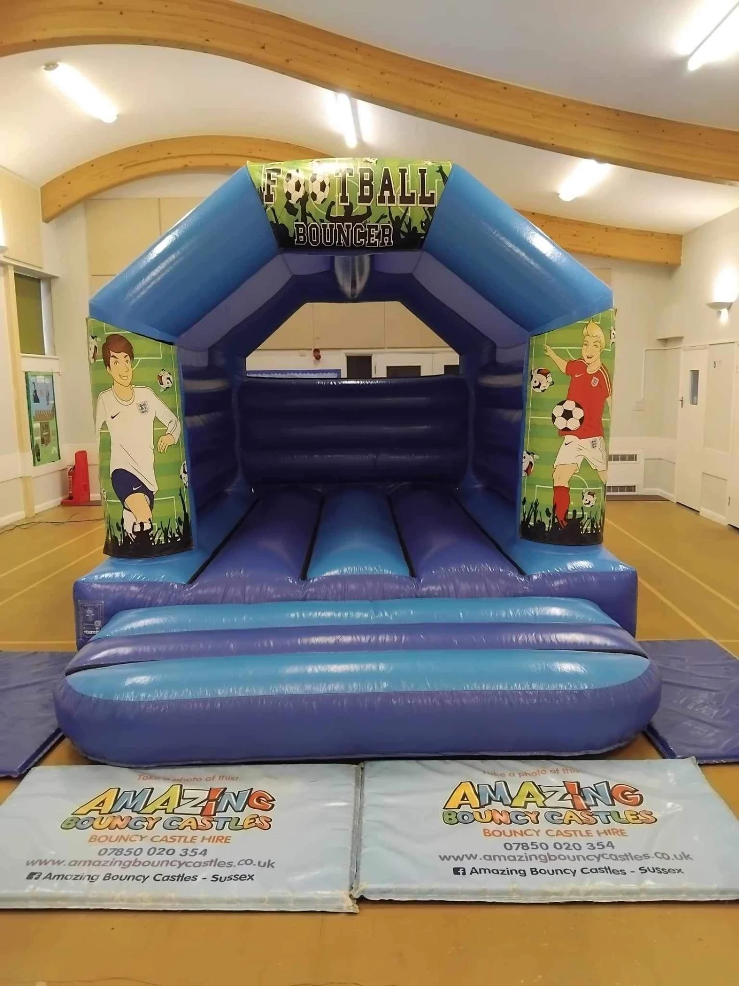 Blue Football Castle - Amazing Bouncy Castles Sussex, Newhaven, Lewes ...