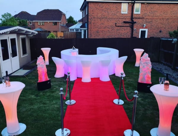 Red Carpet And Stanchions - Let It Glow LED Event Hire