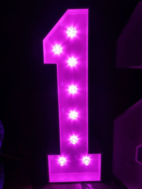 Light Up Number 1 Pink - Clifton Castles
