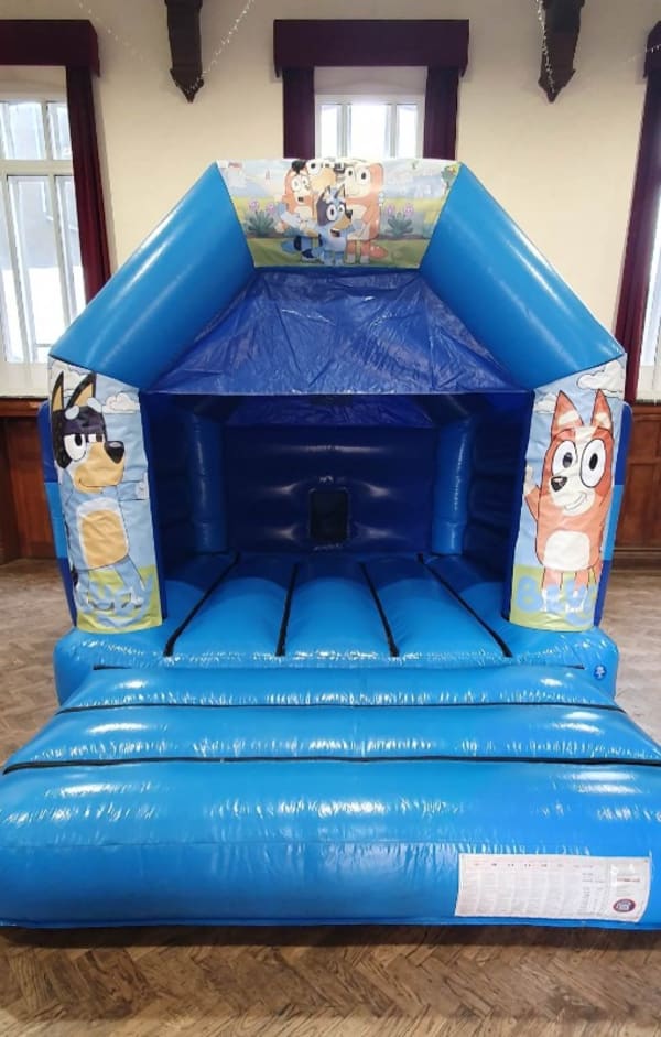 Blue Bluey And Bingo Bouncy Castle Inflatable and Soft Play Hire Redcar