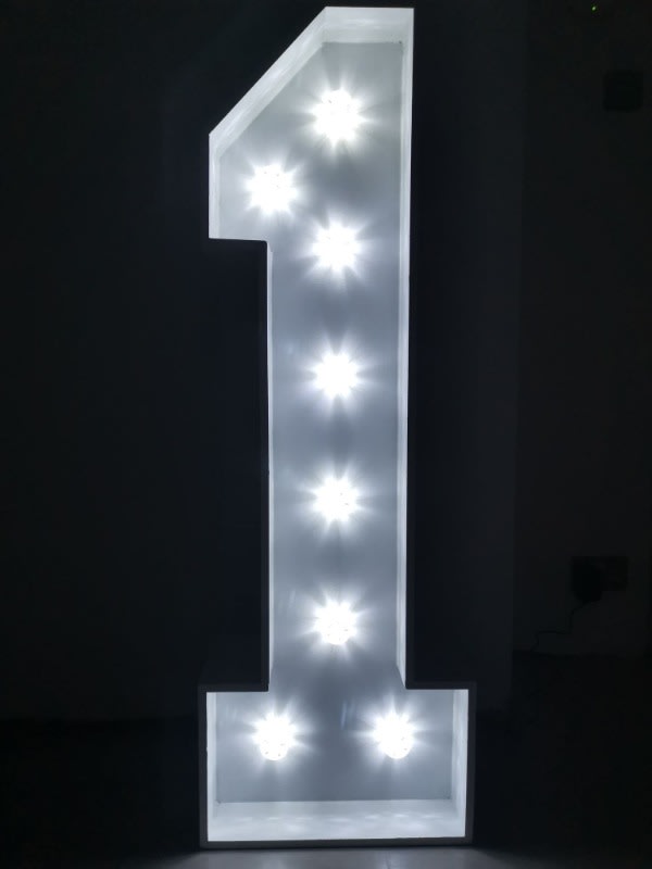 Light Up Number 1 White - Clifton Castles