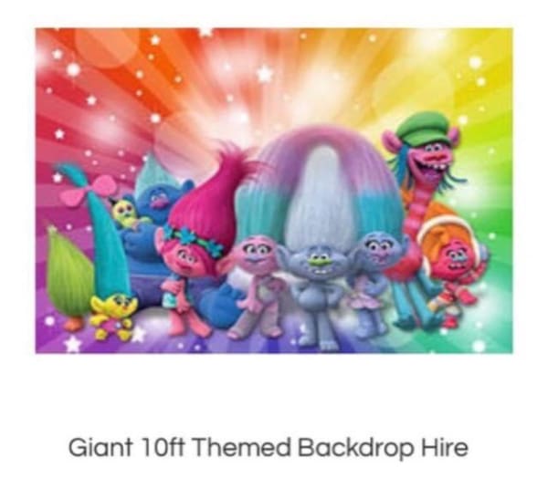 Trolls Backdrop - Bouncealot Entertainment | Bouncy Castle Hire Gloucester