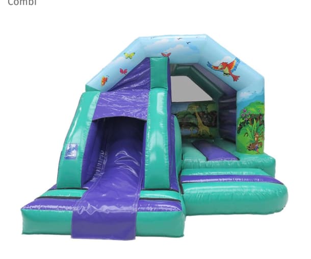 Jungle Front Slide Combi Castle - SP Bouncy Castles | Bouncy Castle ...