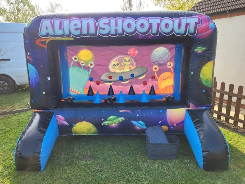 Alien Space Shooting Wall Boston Spalding Bouncy Castle, Hot Tub & Soft ...