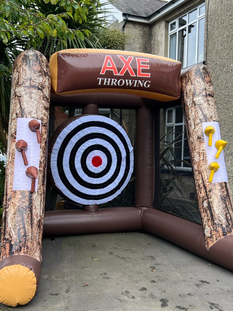 Inflatable Axe Throwing Game Jumping Jacks Bouncy Castle Hire Belfast ...