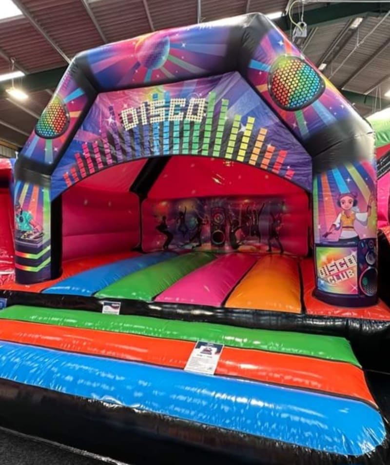 Adult Disco Bouncy Castle Coloured