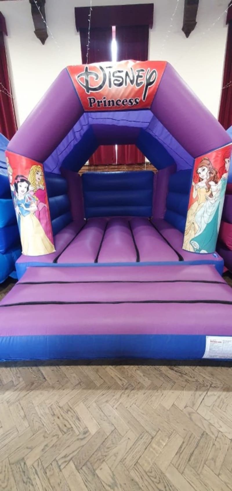 Purple And Blue Disney Princess Bouncy Castle Inflatable and Soft Play ...