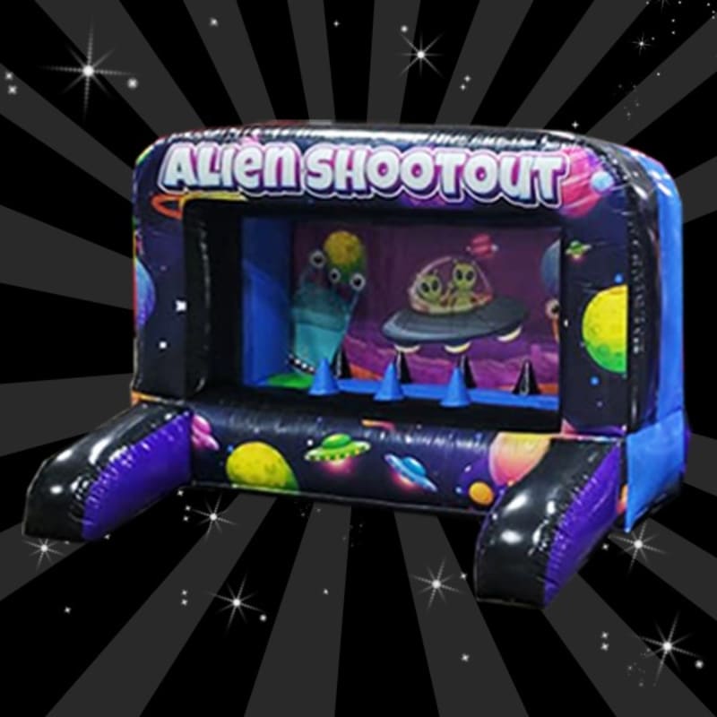 Alien Space Shooting Wall Boston Spalding Bouncy Castle, Hot Tub & Soft ...