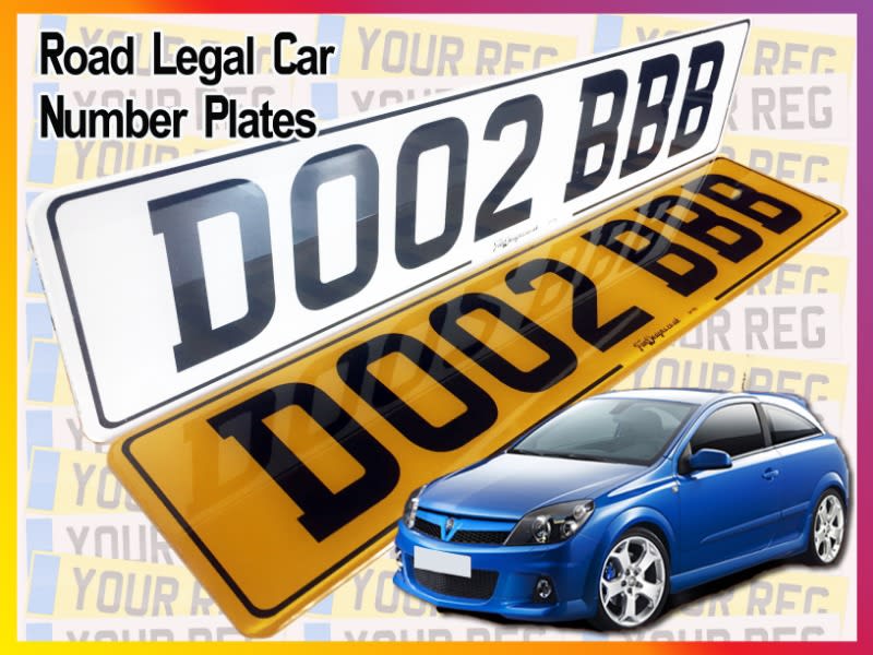 Standard Rprinted Car Number Plates - Fun Designs