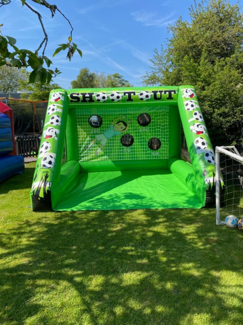 Football Themed Bouncy Castle And Football Penalty Shootout Package ...