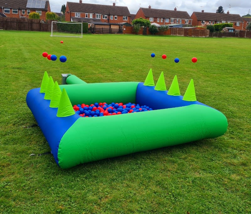 Blue And Green Ball Pit And Air Juggler - Bounce World