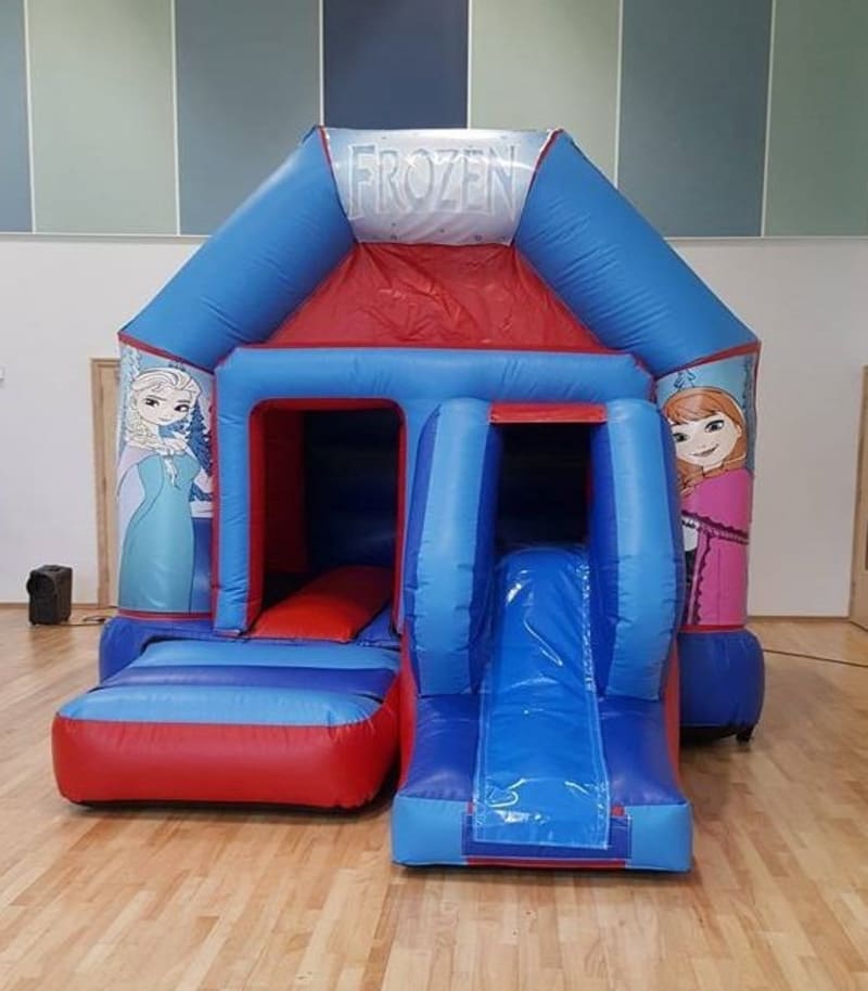 Blue Frozen Front Slide - Bouncy Castle Hire Manchester - Jump In Castles