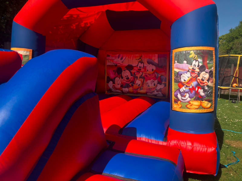 Red And Blue Combo Castle - Disney Theme - A Wibbly Wobbly Castle Hire