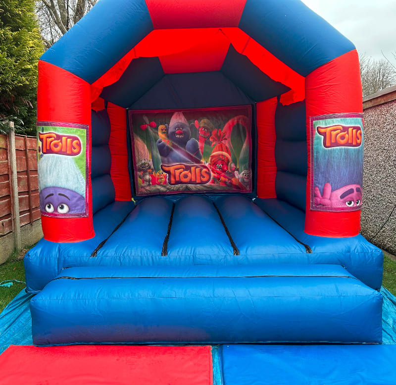 12ft X 12ft Blue And Red Castle - Trolls Theme - A Wibbly Wobbly Castle ...