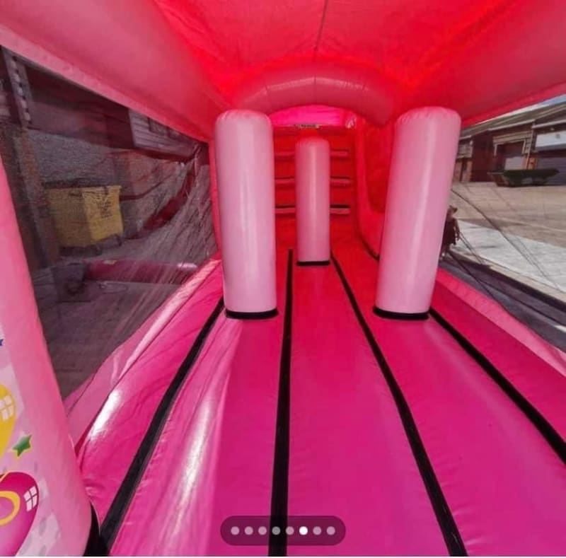 26ft Pink Obstacle Course - JMH Leisure | Bouncy Castle Hire Manchester
