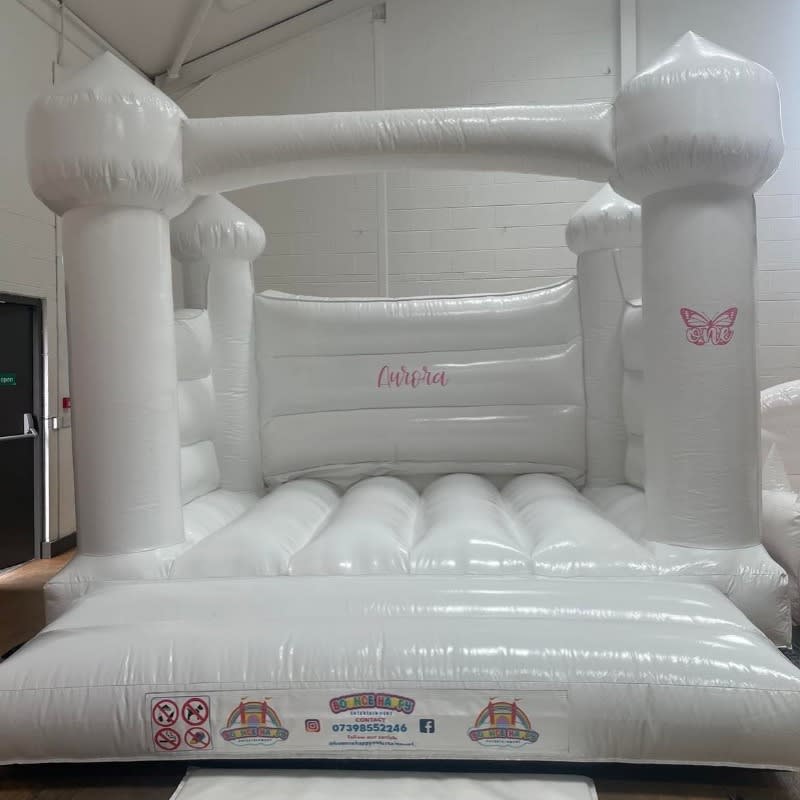 White 12ft X 12ft Bouncy Castle - Bounce Happy Entertainment
