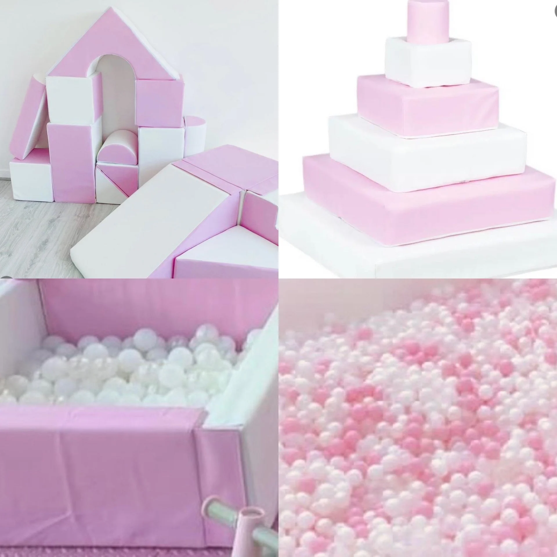Pink And White Soft Play - Little Monsters Soft Play