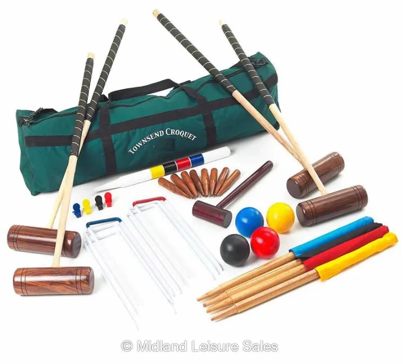 4 Player Croquet Set | Croquet Garden Game Set | Family Croquet Set ...