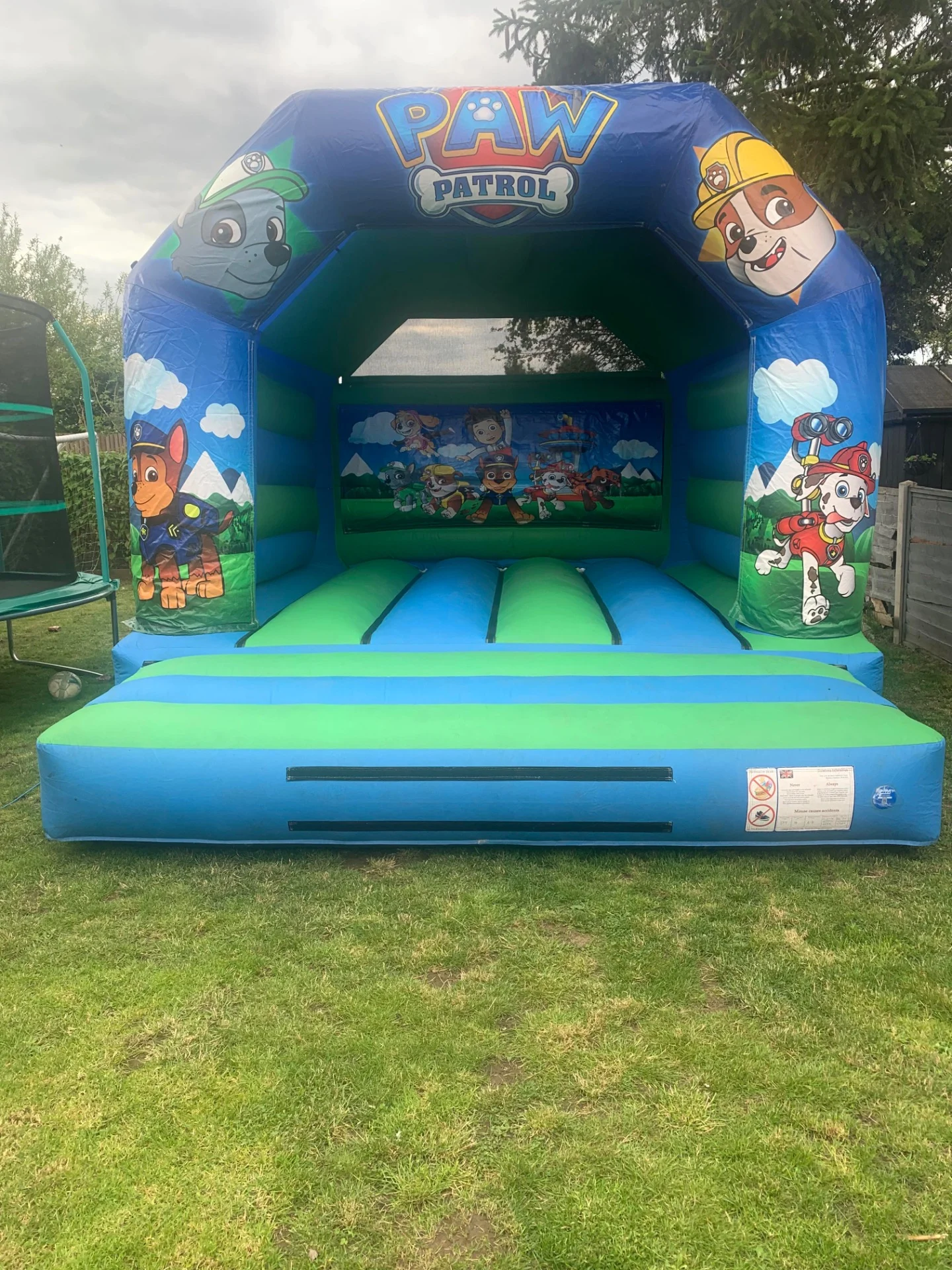 Dog Patrol Green And Blue Bouncy Castle - Leicester Bounce and Slide