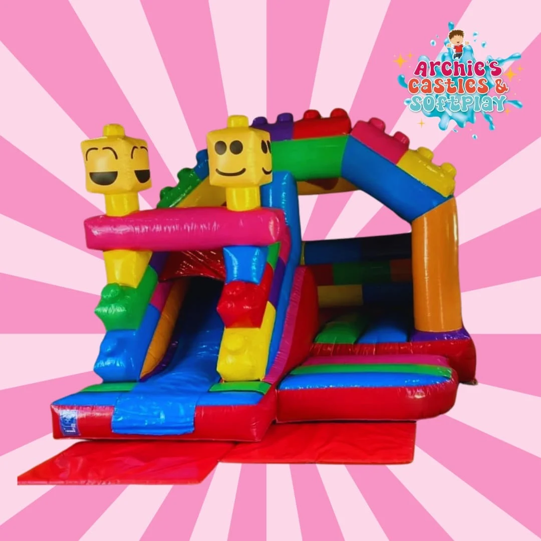 15ft X 12ft 3d Building Bricks Slide Castle