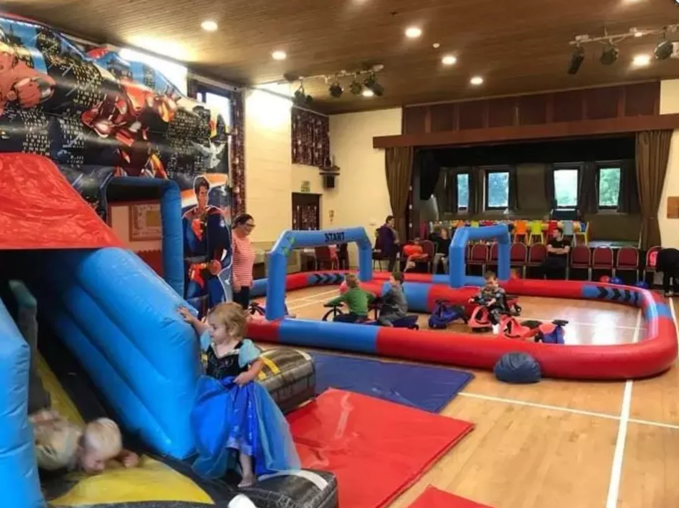 Superhero Bouncy Castle Slide Combo Large Didi Car Racing Package ...