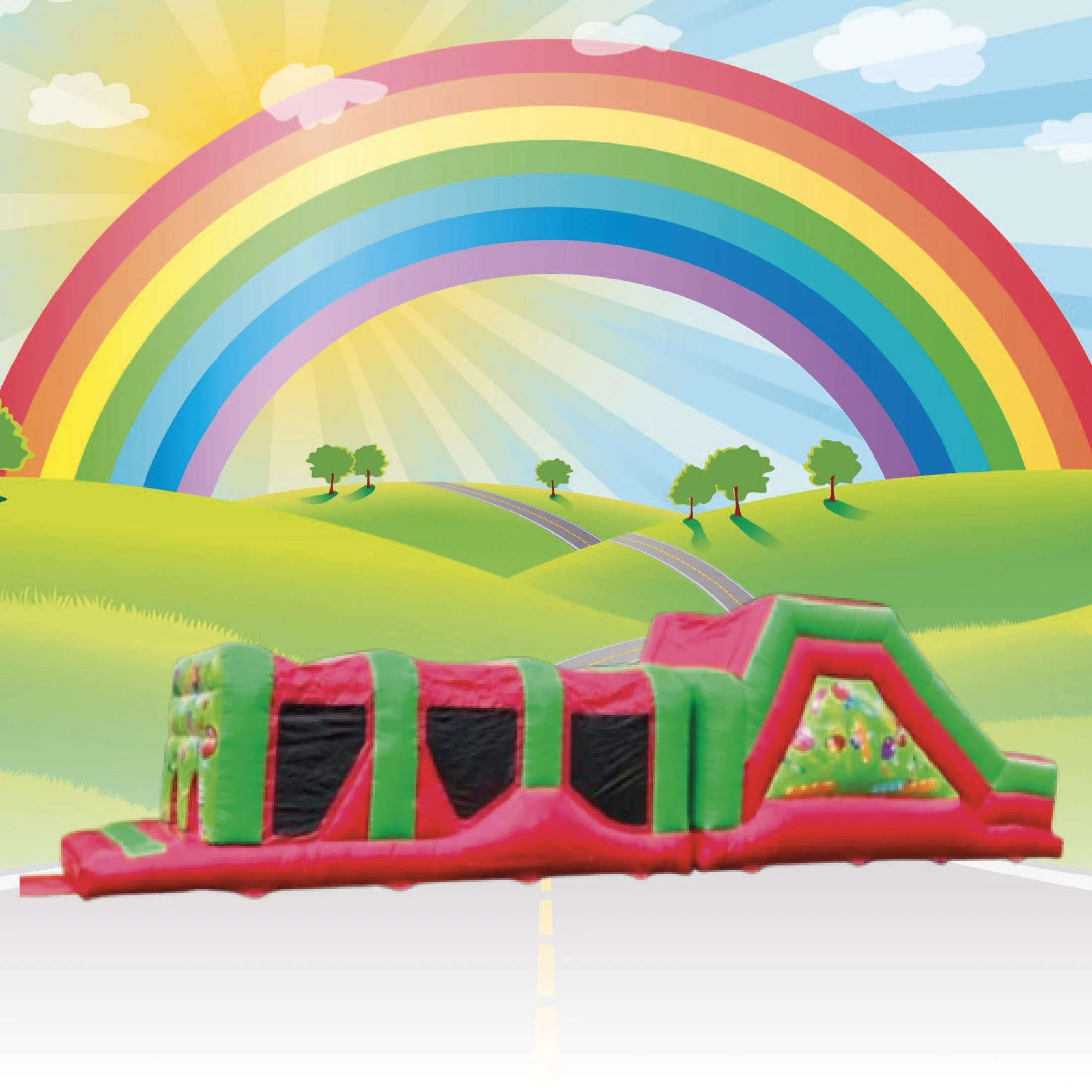 42ft X 12ft Party Theme Obstacle Course - Bouncy Castle Hire Dungannon
