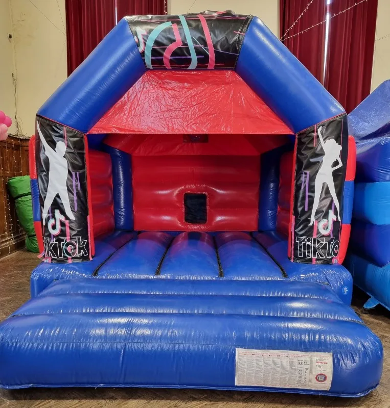 Blue And Red Tik Tok Bouncy Castle Inflatable and Soft Play Hire Redcar