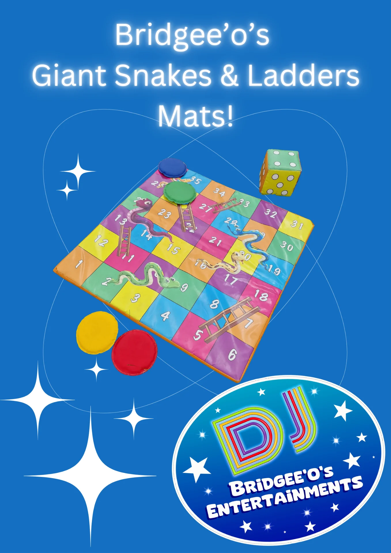 Giant Snakes And Ladders Mat With Giant Dice! - DJ Bridgeeos Entertainments