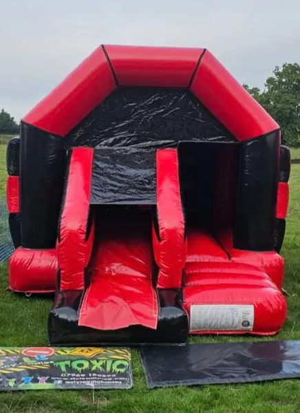 Red And Black Combi Bouncy Castle 11x15ft - Style Bouncy Castles