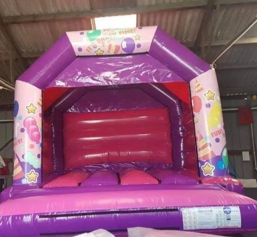 12 X 12 Pink And Purple Party Castle - K&K Bouncy Castles Wirral