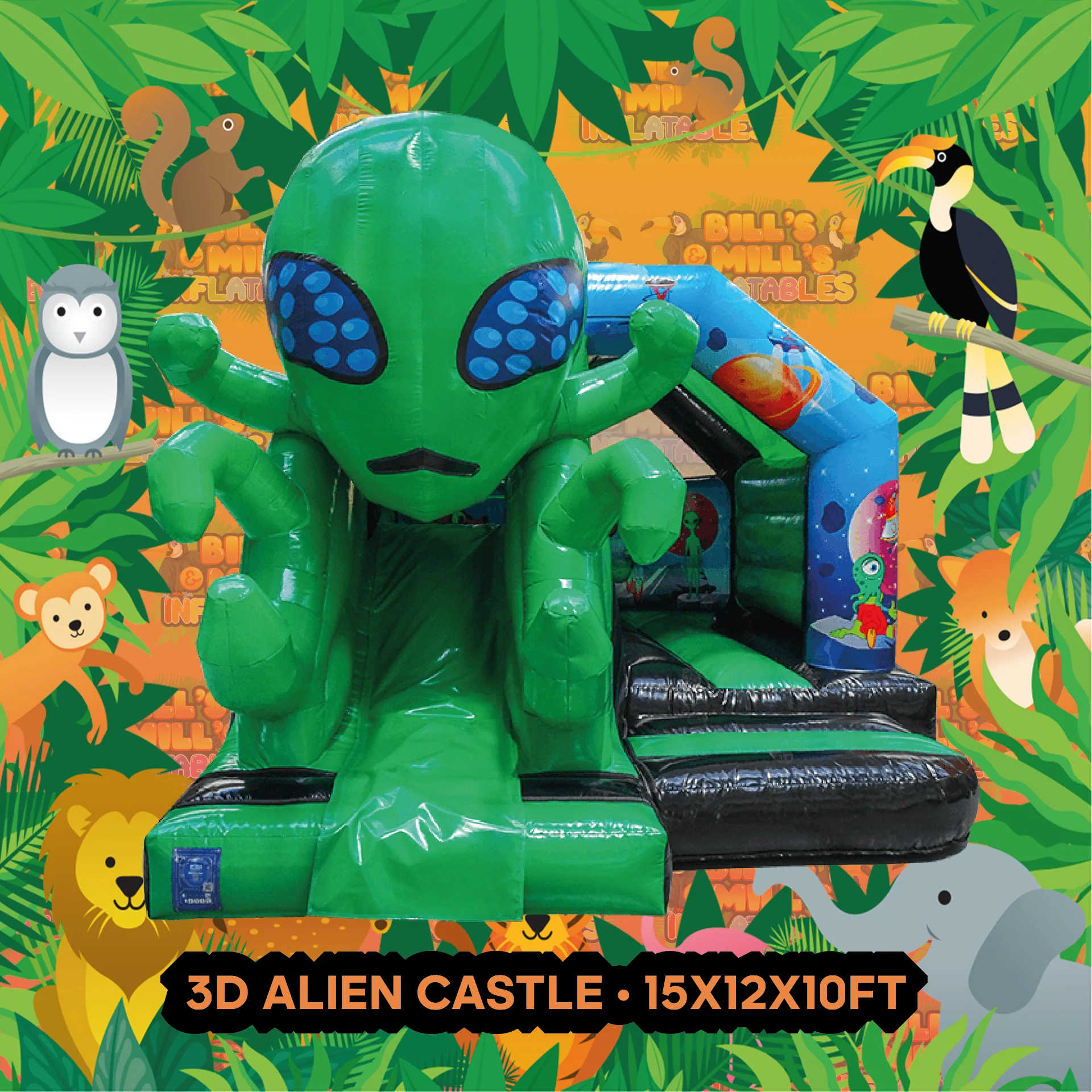 Alien 3d Castle, Bringing Joy To Kings Lynn - Bills and Mills Inflatables