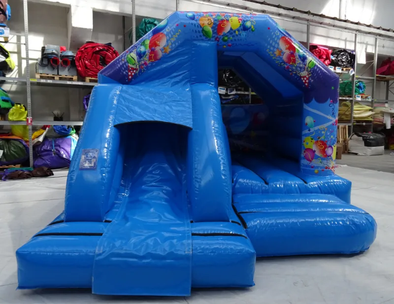 New Blue Party Party Slide Castle Hire Liverpool - Kc Bouncy Castle Hire