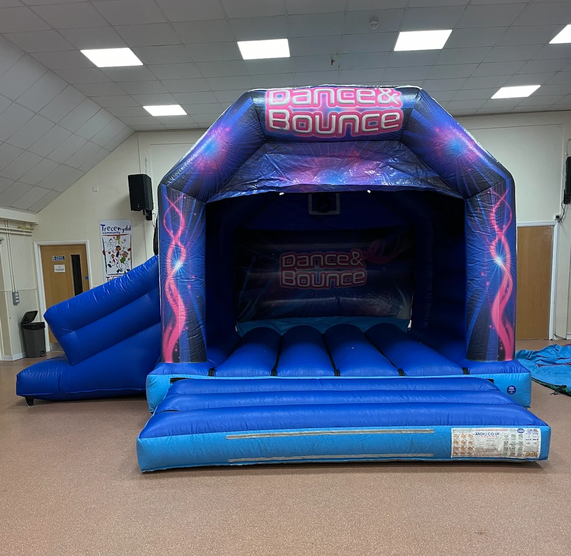 Disco Bouncy Castle With Slide - Kids Kingdom Cearphilly