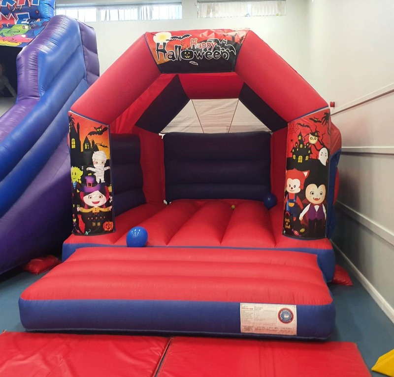 Red And Blue Halloween Bouncy Castle - North Down Entertainments