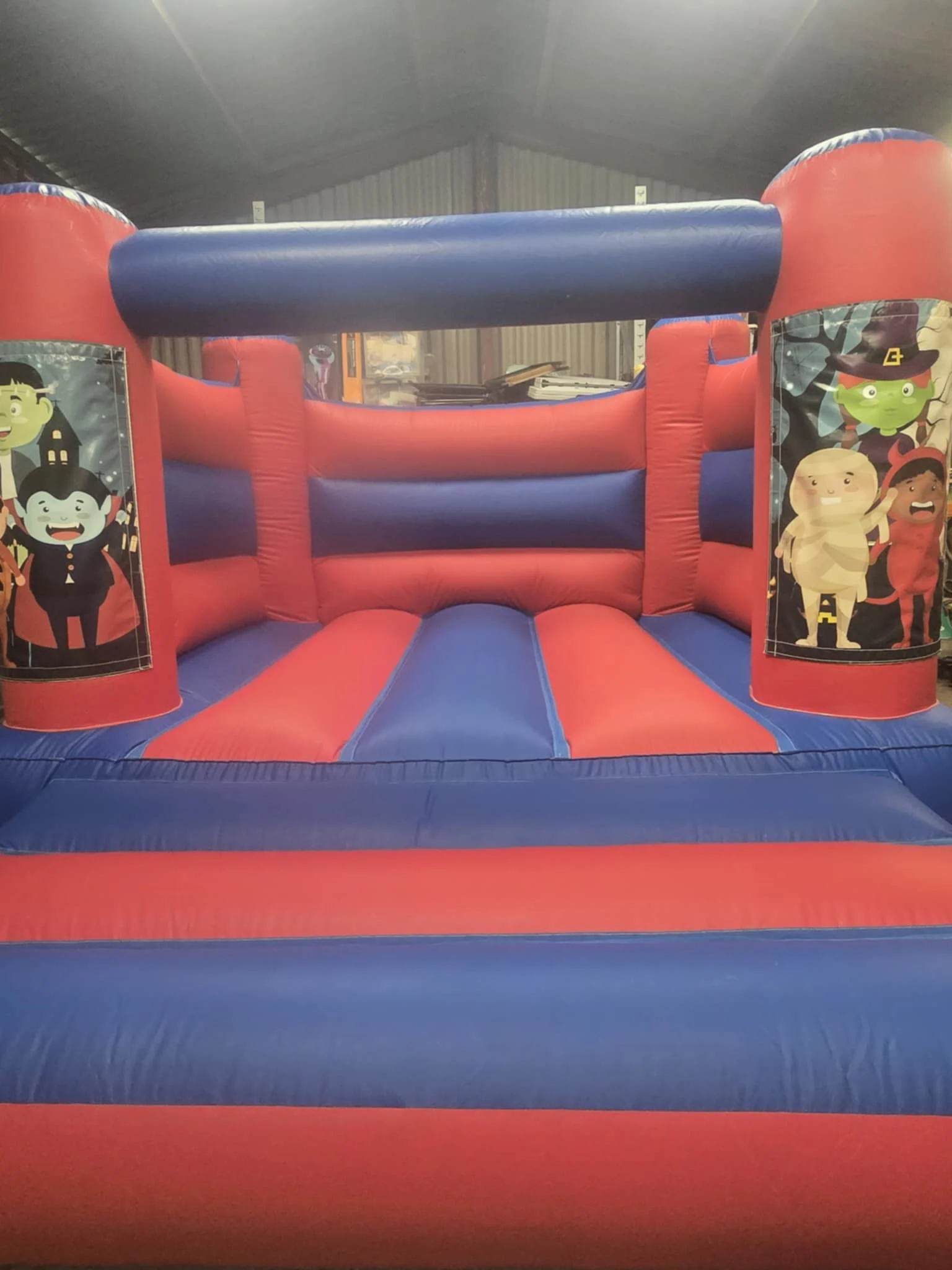 Halloween Red And Blue H Frame Bouncy Castle - Tiny Tots Inflatables