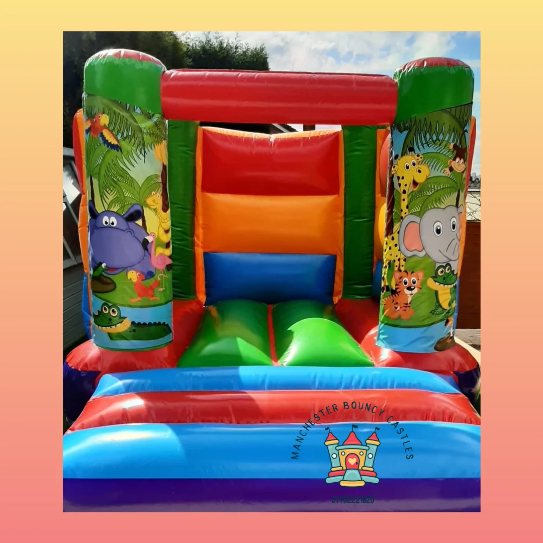 Jungle Theme Toddler Castle Wild One Bouncy Castle - Manchester Bouncy ...