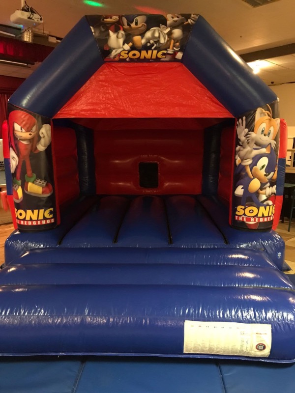 Blue And Red Sonic Castle Inflatable and Soft Play Hire Redcar